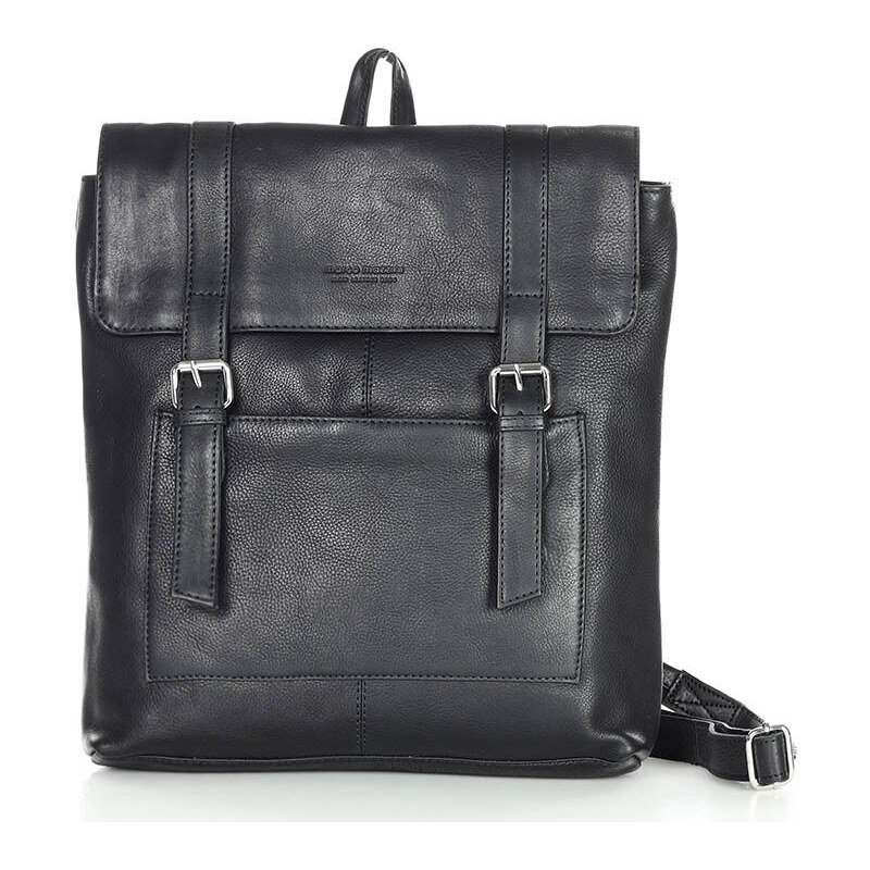 Dámský kožený batoh A4 s kapsou Kabelky od Hraběnky; černá - GLAMI.cz