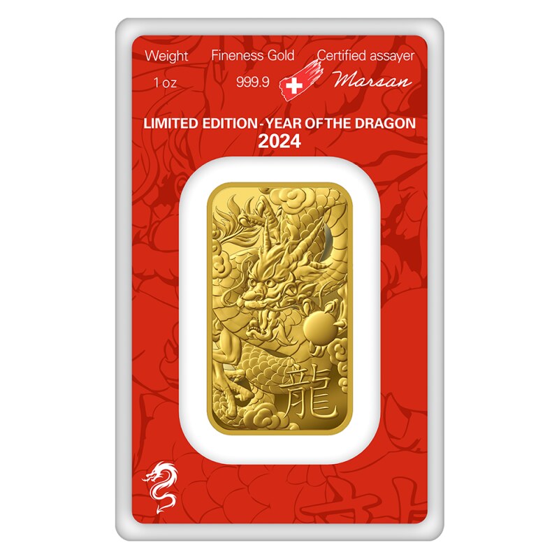 Argor-Heraeus Limited edition - Rok draka 2024 investiční zlatý slitek ...