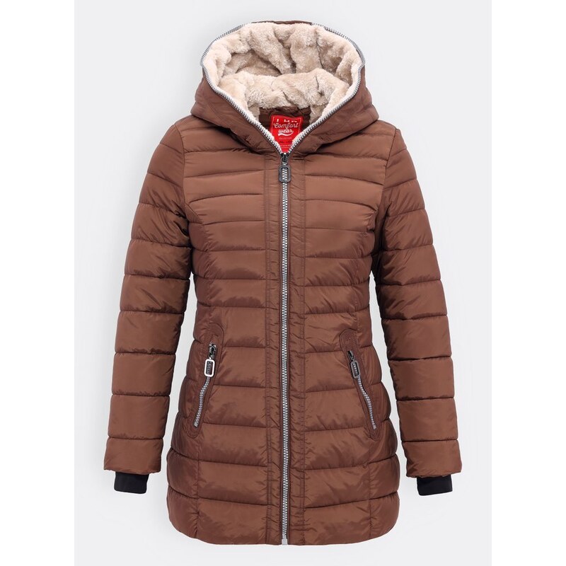 MODOVO Dámská prošívaná bunda hnědá - GLAMI.cz