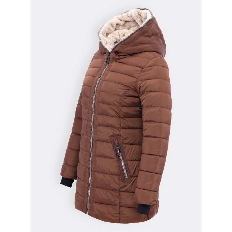 MODOVO Dámská prošívaná bunda hnědá - GLAMI.cz