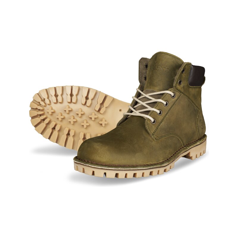 Vasky Farm Low Green - Pánské kožené kotníkové boty zelené - zimní boty ...