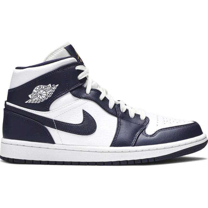 Jordan 1 Mid White Metallic Gold Obsidian - GLAMI.cz