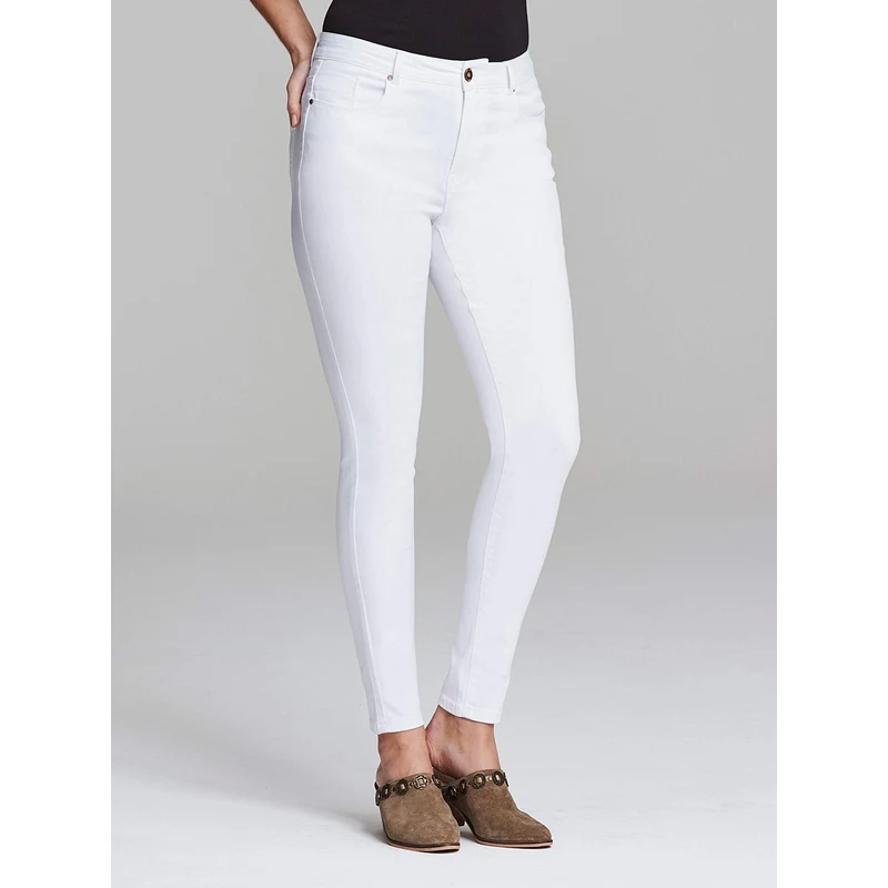 Simple Be Dámské plus size nadměr bílé úzké rifle džíny A2047 - GLAMI.cz