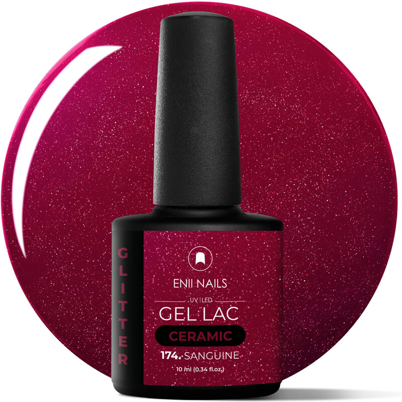 ENII NAILS Gel lak Ceramic 174 Sanguine - gelový lak bez HEMA, 10 ml ...