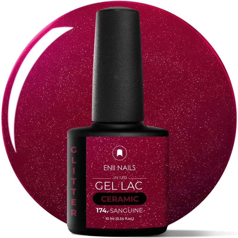 ENII NAILS Gel lak Ceramic 174 Sanguine - gelový lak bez HEMA, 10 ml ...