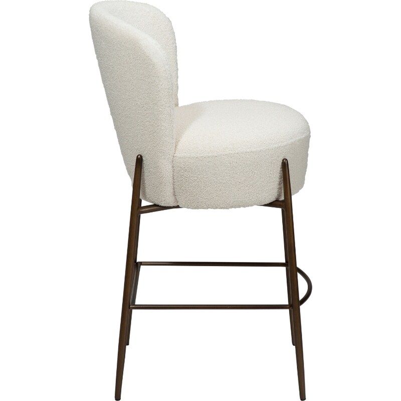 Dan-Form Béžová bouclé barová židle DAN-FORM Orbit 68 cm - GLAMI.cz