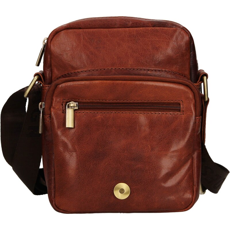 Sendi DESIGN Panská kožená taška přes rameno SendiDesign Tomes - koňak ...