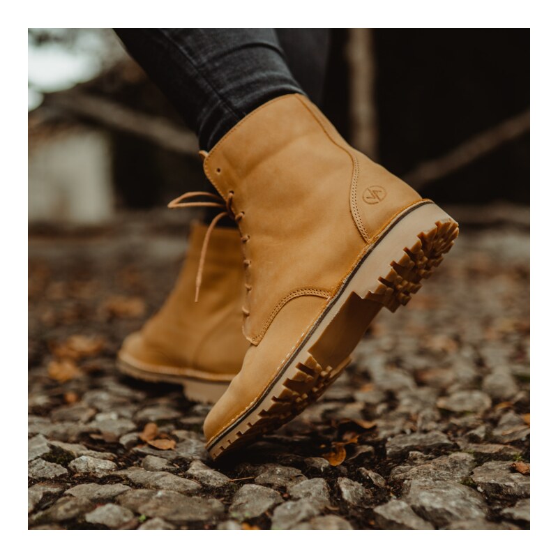 Vasky Lydie Caramel - Dámské kožené kotníkové boty světle hnědé - podzimní / zimní boty, obuv ...