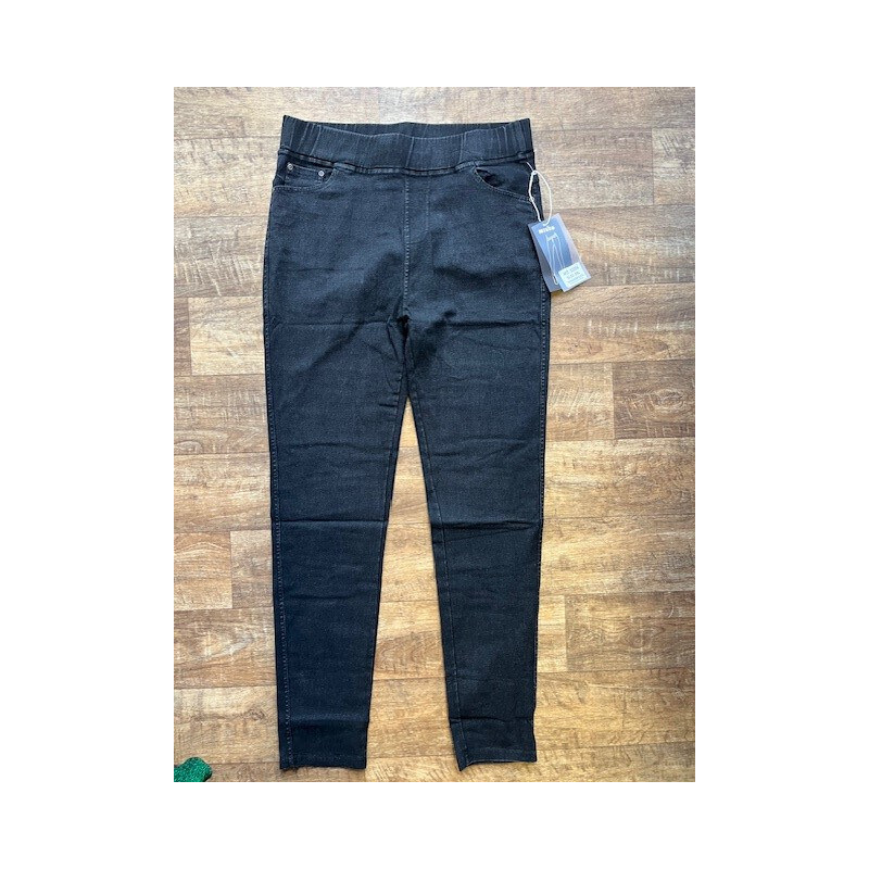 Dámské černé rifle džíny džegíny kalhoty pas do gumy A2085 - GLAMI.cz