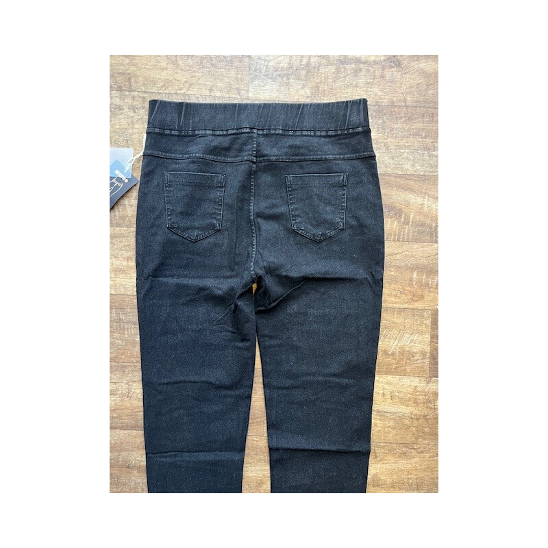 Dámské černé rifle džíny džegíny kalhoty pas do gumy A2085 - GLAMI.cz