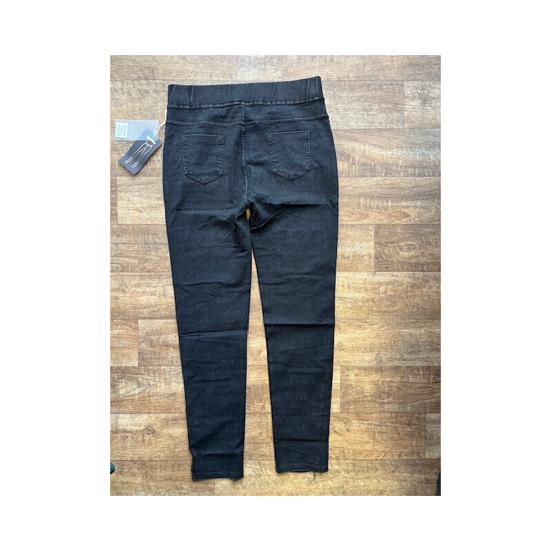 Dámské černé rifle džíny džegíny kalhoty pas do gumy A2085 - GLAMI.cz