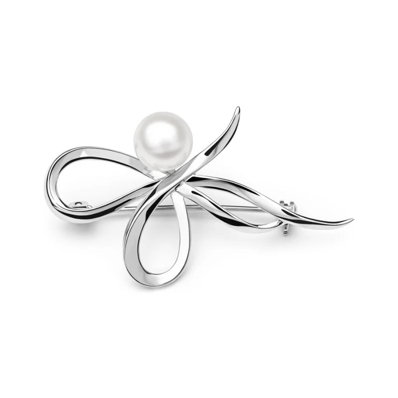 Gaura Pearls Stříbrná brož s bílou perlou Francesca, stříbro 925/1000 ...