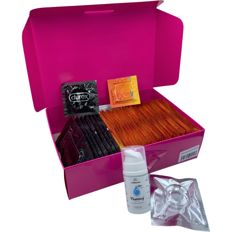ostatní Sada znecitlivujících kondomů – Delay pack (72 ks) + SE tlumivý lubrikační gel 15 ml ...