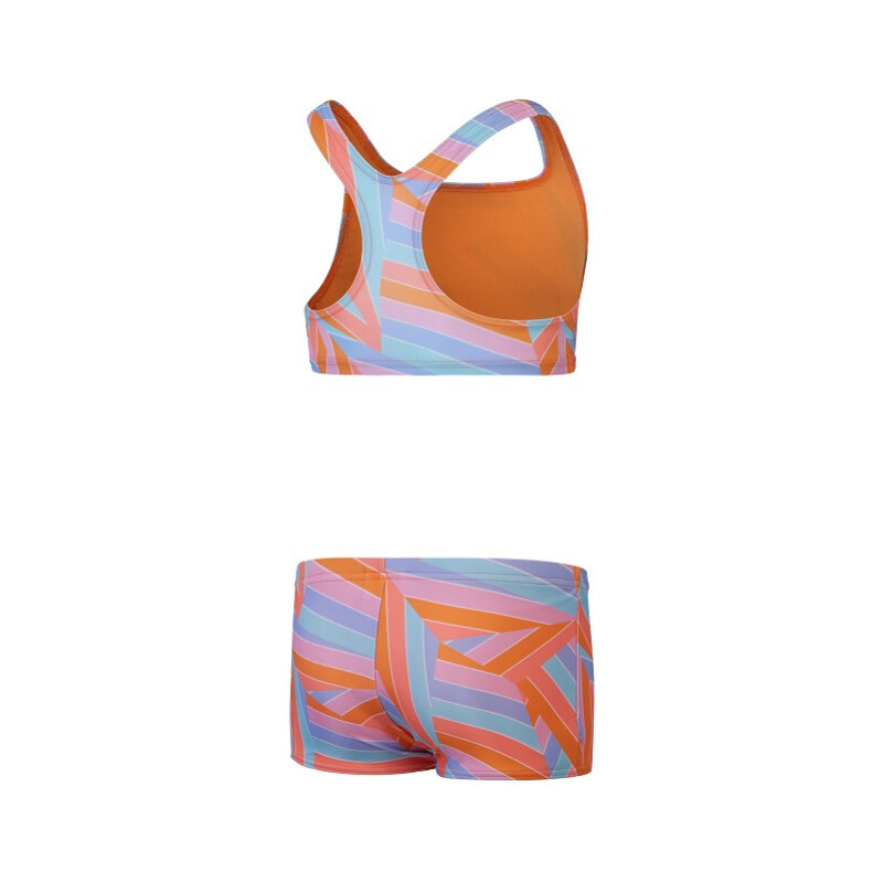 Speedo Allover 2 piece Boyleg Short Girls Orange/Blue 128cm - GLAMI.cz