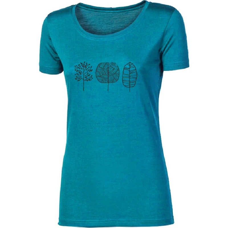 Dámské merino triko PROGRESS Vinka Trees zelené - GLAMI.cz
