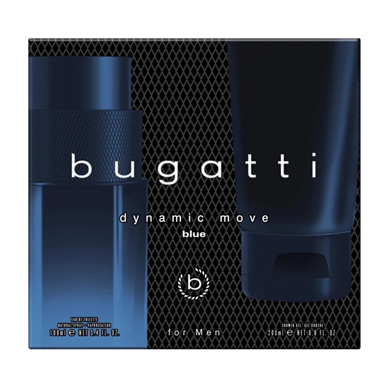 Bugatti Dynamic Move Blue - EDT 100 ml + sprchový gel 200 ml - GLAMI.cz
