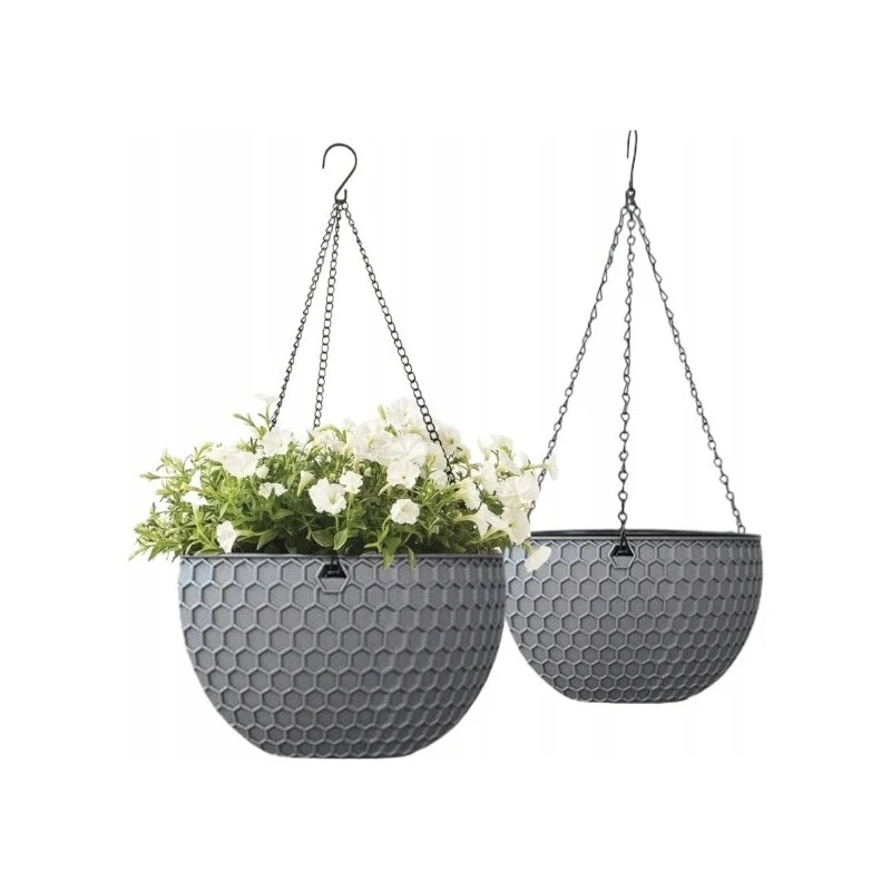 Flamenco Mystique Závěsný květináč šedý velký HONEY PLASTER 26 cm ...