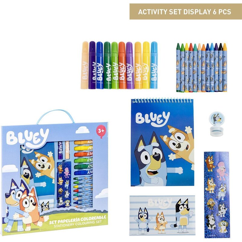 COLOURING STATIONERY SET DISPLAY BLUEY - GLAMI.cz