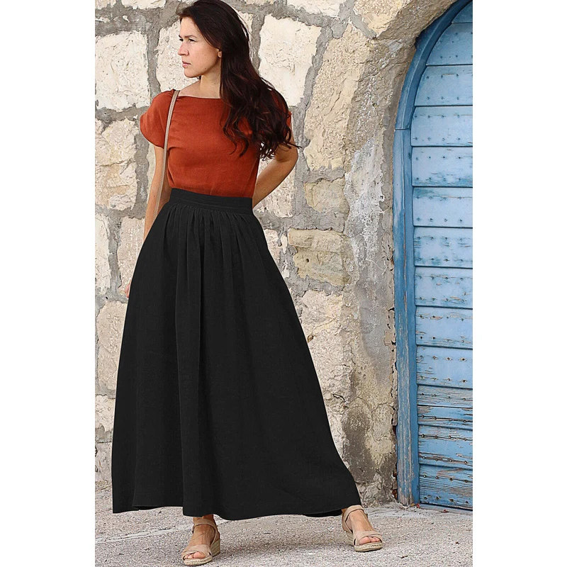 Lotika Linen Česká lněná dlouhá sukně Lotika - GLAMI.cz