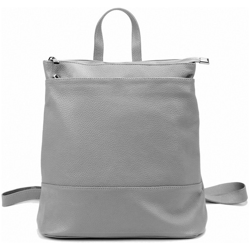 Šedý kožený batoh Luka no. 32, obsah cca. 7 l, na formát A4 - GLAMI.cz