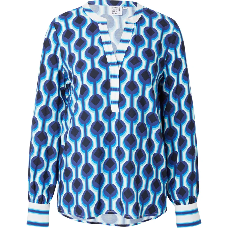 Emily Van Den Bergh Halenka marine modrá / azurová / aqua modrá / bílá ...