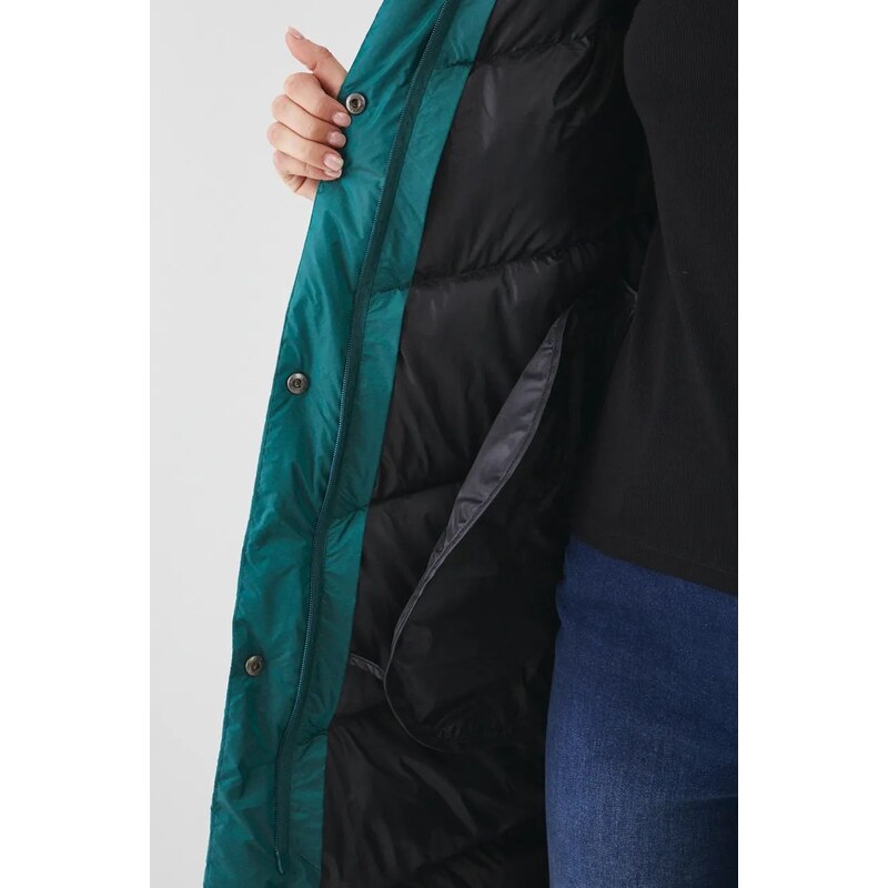 Péřový kabát Medicine tyrkysová barva - GLAMI.cz