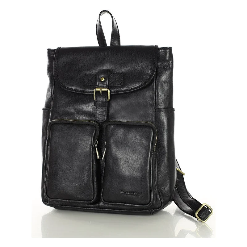 Dámský kožený městský batoh A4 retro styl Kabelky od Hraběnky; černá ...