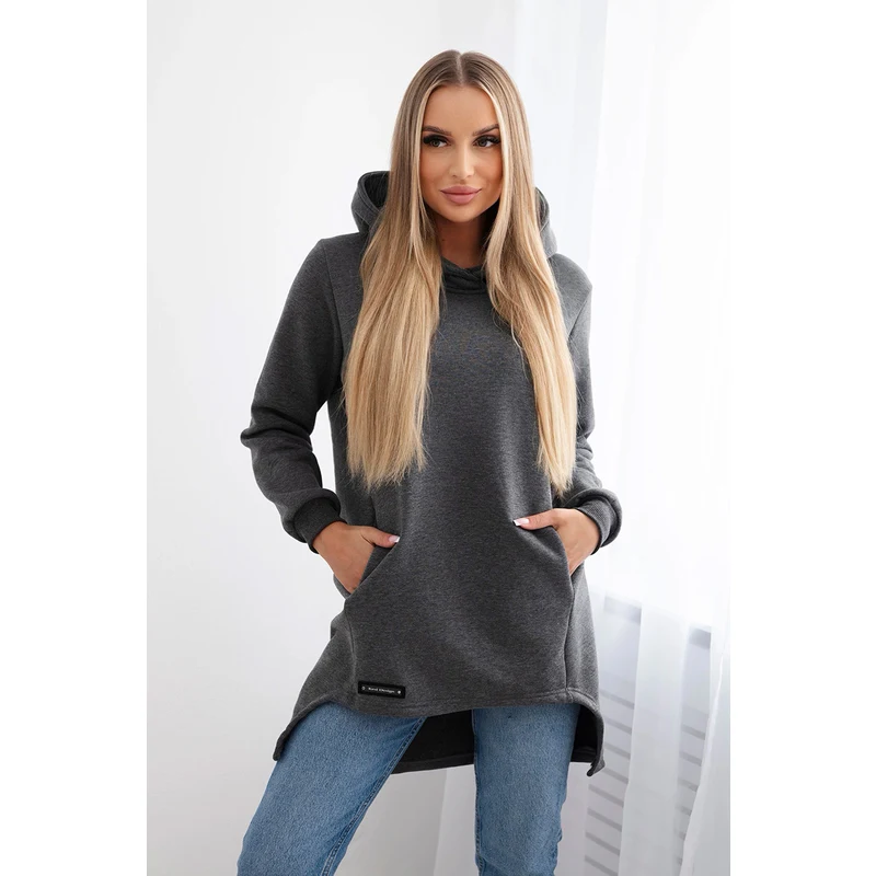 Fashionweek Zateplená dlouha mikina s kapucí MAXI K9309 - GLAMI.cz