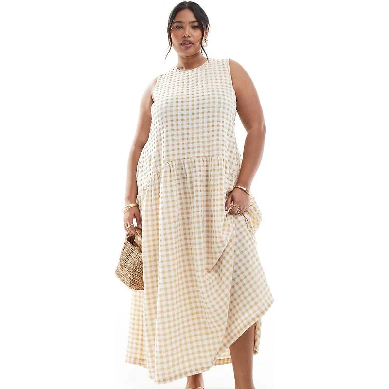 Renee Studio Plus exclusive open tie back detail sleeveless smock maxi ...