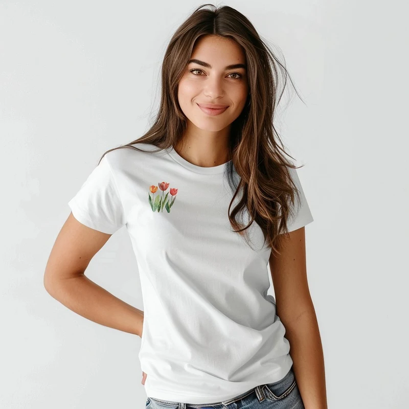Mablo.cz - dárkové předměty Bavlněné dámské tričko "Tulipány" - GLAMI.cz