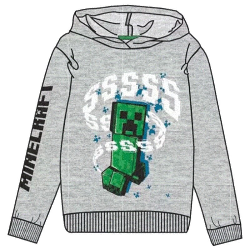 MOJANG official product Chlapecká mikina s kapucí Minecraft - šedá ...