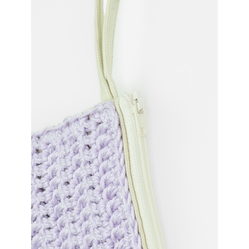 DOKE Háčkovaná kapsa Cat lavender - GLAMI.cz