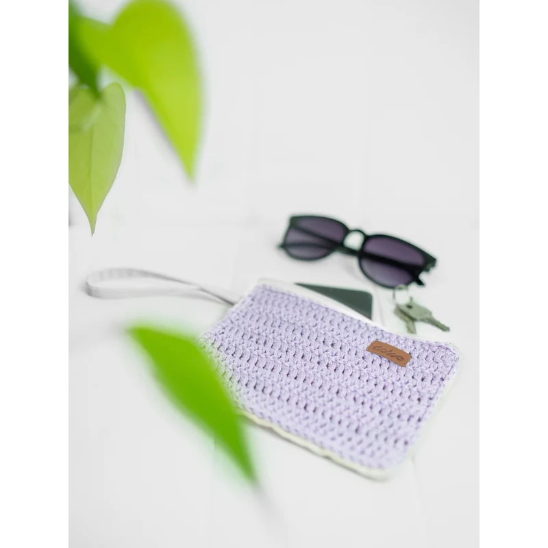 DOKE Háčkovaná kapsa Cat lavender - GLAMI.cz