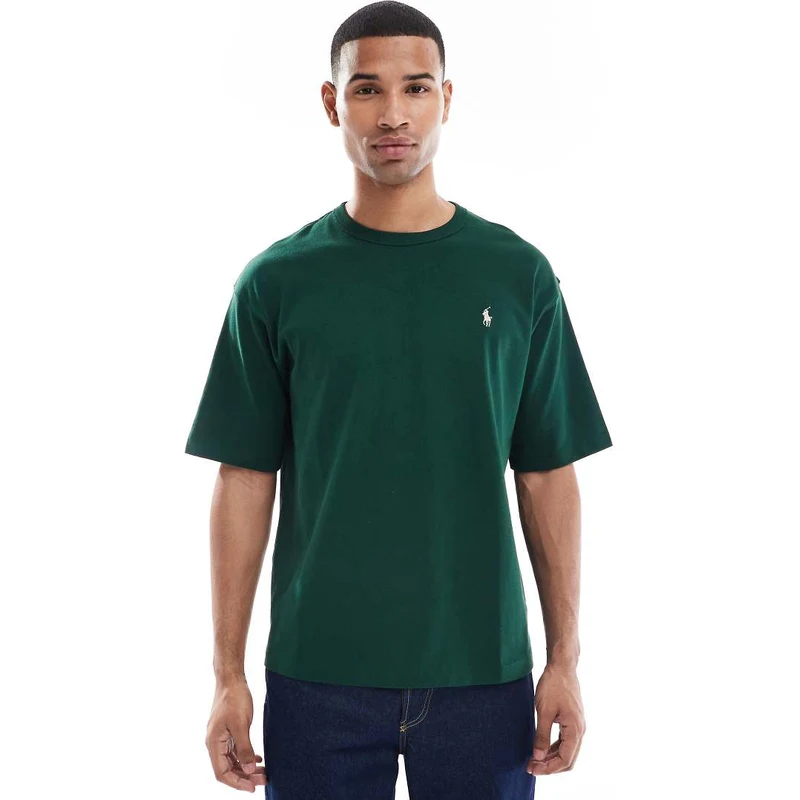 Polo Ralph Lauren script icon logo back print relaxed fit heavyweight t ...