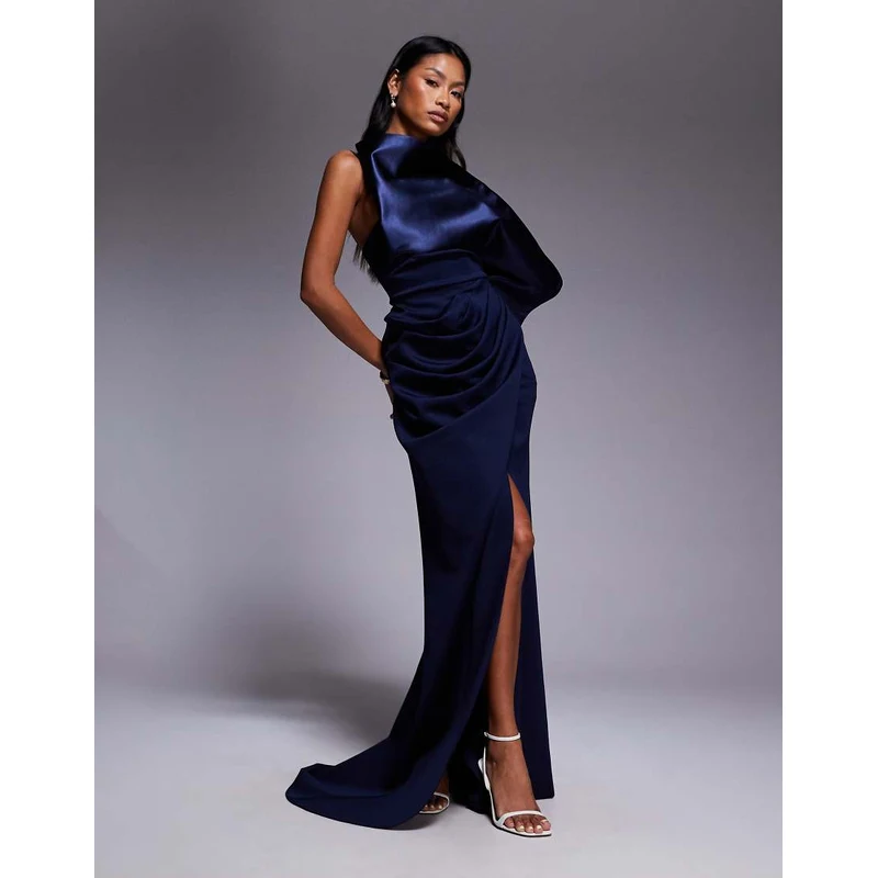 ASOS DESIGN Premium red carpet maxi dress with high hip detailing in ...