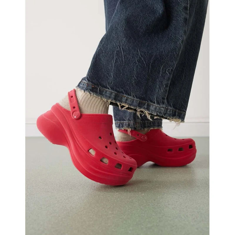 Crocs Bae velvet platform clog in pink - GLAMI.cz