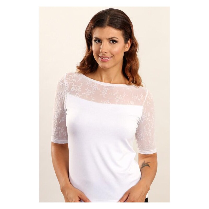 Dámská halenka Violana Gracja white - krátký rukáv - GLAMI.cz