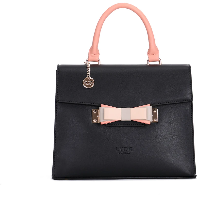 LYDC LONDON Černá kabelka LYDC s barevnou mašlí - GLAMI.cz
