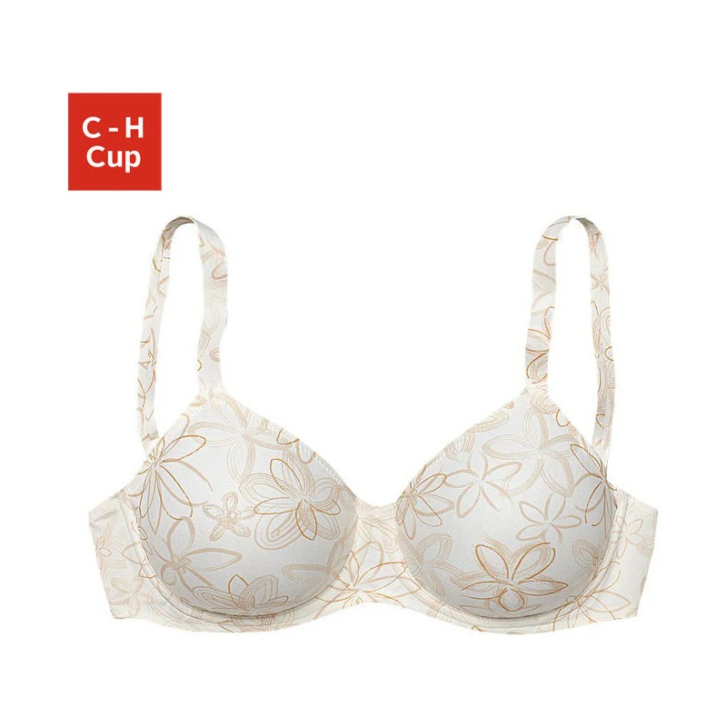 TRIUMPH Zmenšující podprsenka Flower Minimizer vanilková-písková ...