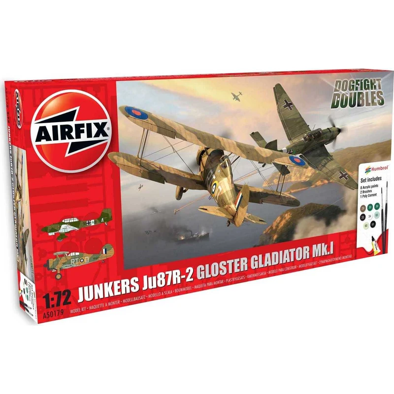 AIRFIX Gift Set letadlo A50179 - JUNKERS JU87R-2/GLOSTER GLADIATOR Mk.I ...